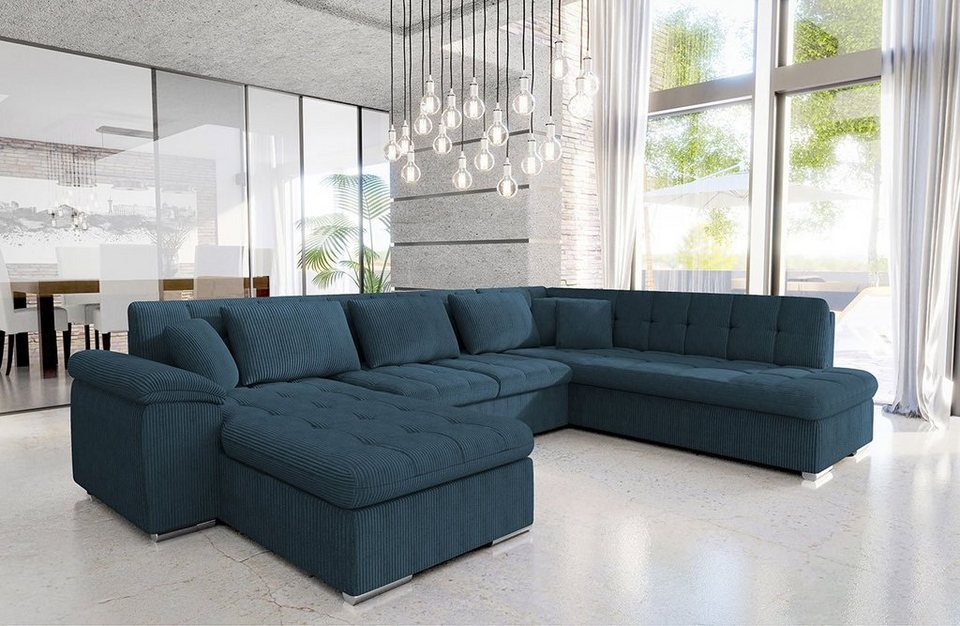 Mirjan24 Wohnlandschaft Niko Cord Mit Schlaffunktion Ecksofa Mit